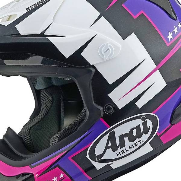 Arai MXV EVO Motocross Helmet Battle Purple Dirtbikexpress